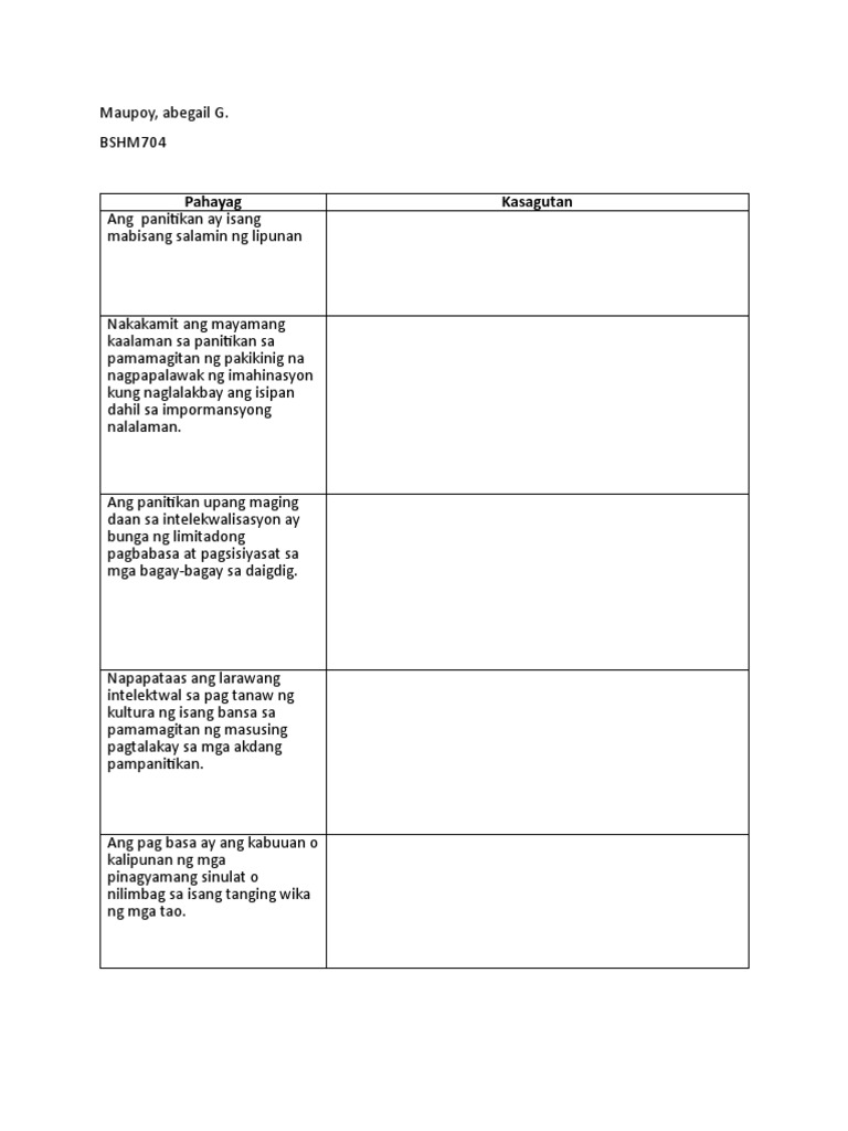 01 Worksheet 2 - Panitikan | PDF