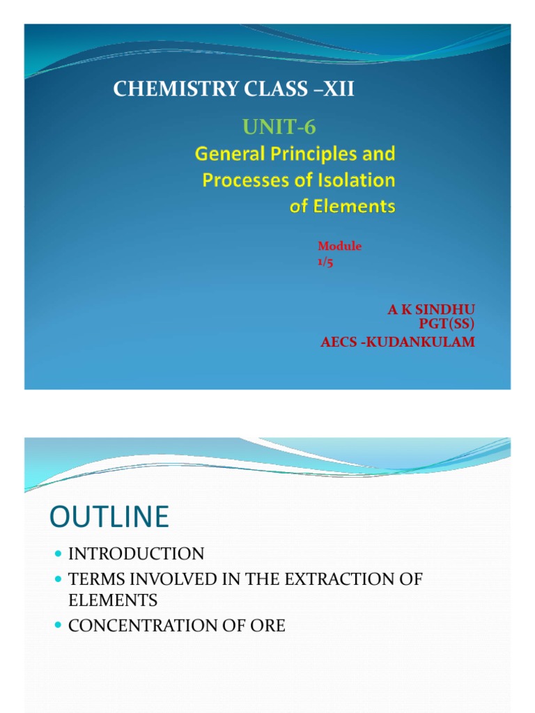 Module 1 Extraction of Elements | PDF | Chemical Elements | Aluminium Oxide Module 1 Extraction of Elements | PDF | Chemical Elements | Aluminium Oxide
