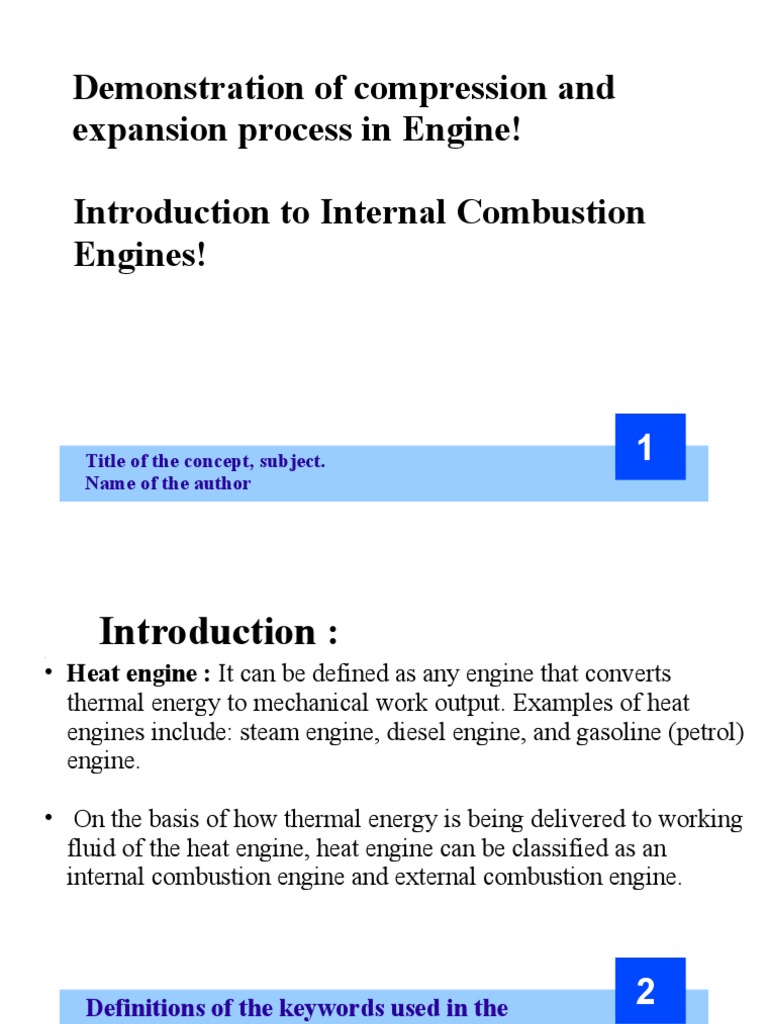 Demonstration of Compression and Expansion Process in Engine ...