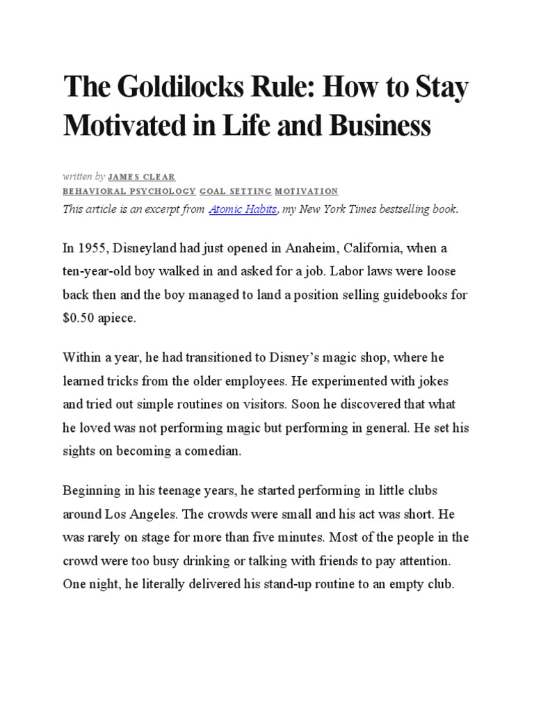 The Goldilocks Rule | PDF | Flow (Psychology) | Motivation