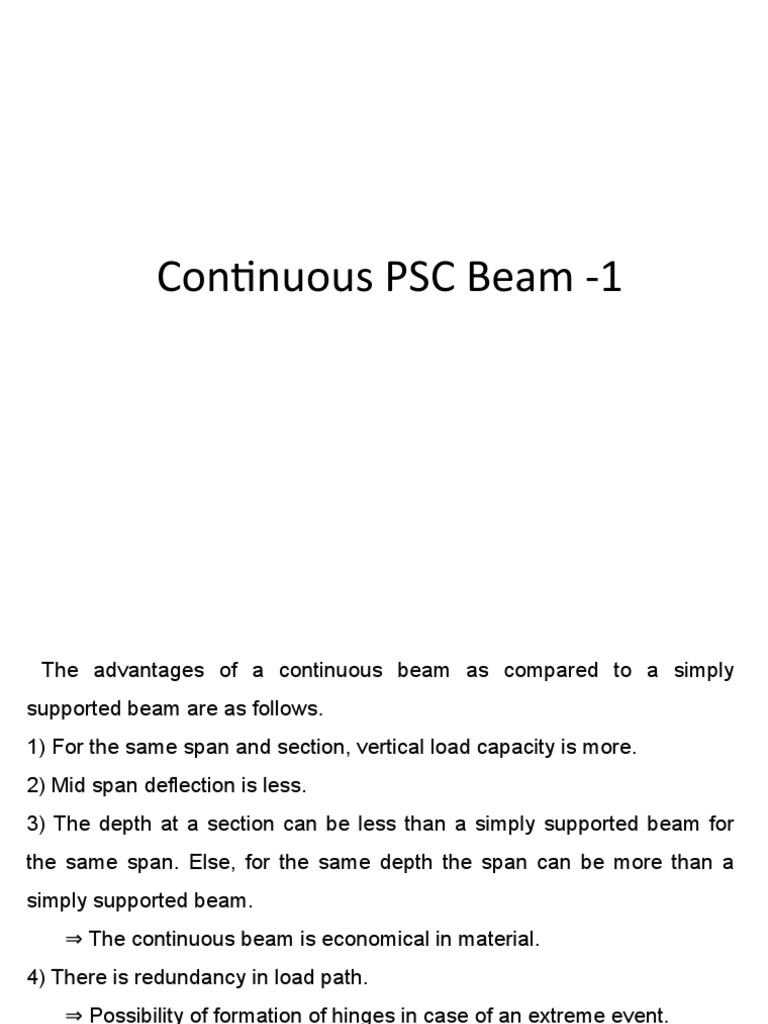 Continuous PSC Beam - 1 | PDF