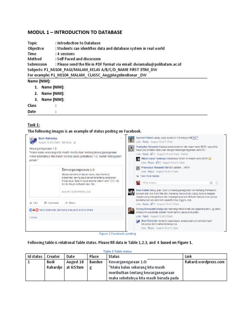 P1 - Introduction To Database (Question) | PDF | Computer Data ...