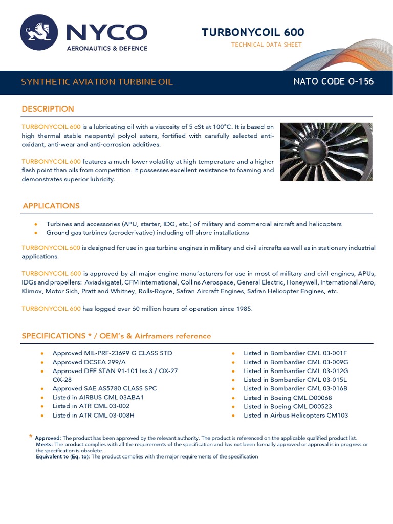 TDS Turbonycoil TN600 1E19 | PDF | Magnesium | Gas Turbine