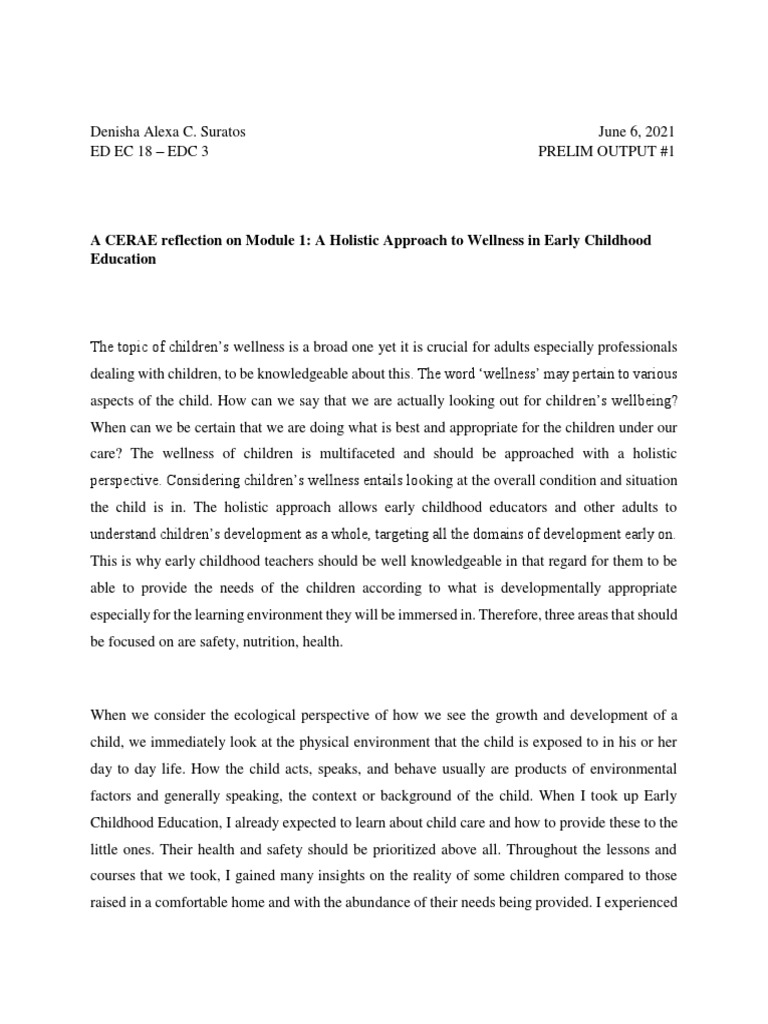 Ed Ec 19 - Cerae Assignment - Suratos | PDF | Early Childhood Education ...