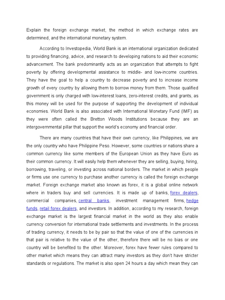 Explain The Foreign Exchange Market | PDF | Foreign Exchange Market ...