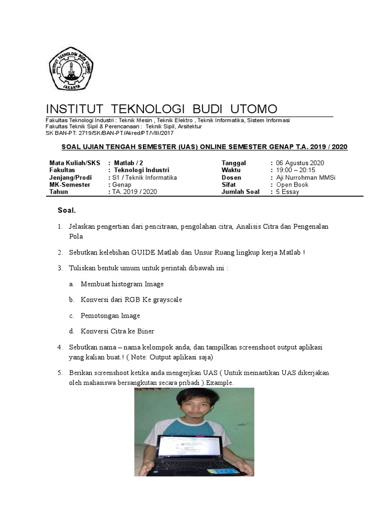 Ahmad Ramdani - SOAL UAS MATLAB REG - Google Dokumen | PDF