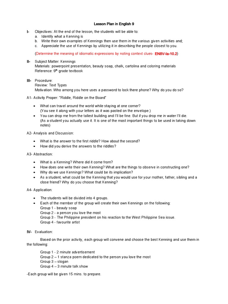 Determine The Meaning of Idiomatic Expressions by Noting Context clues ...