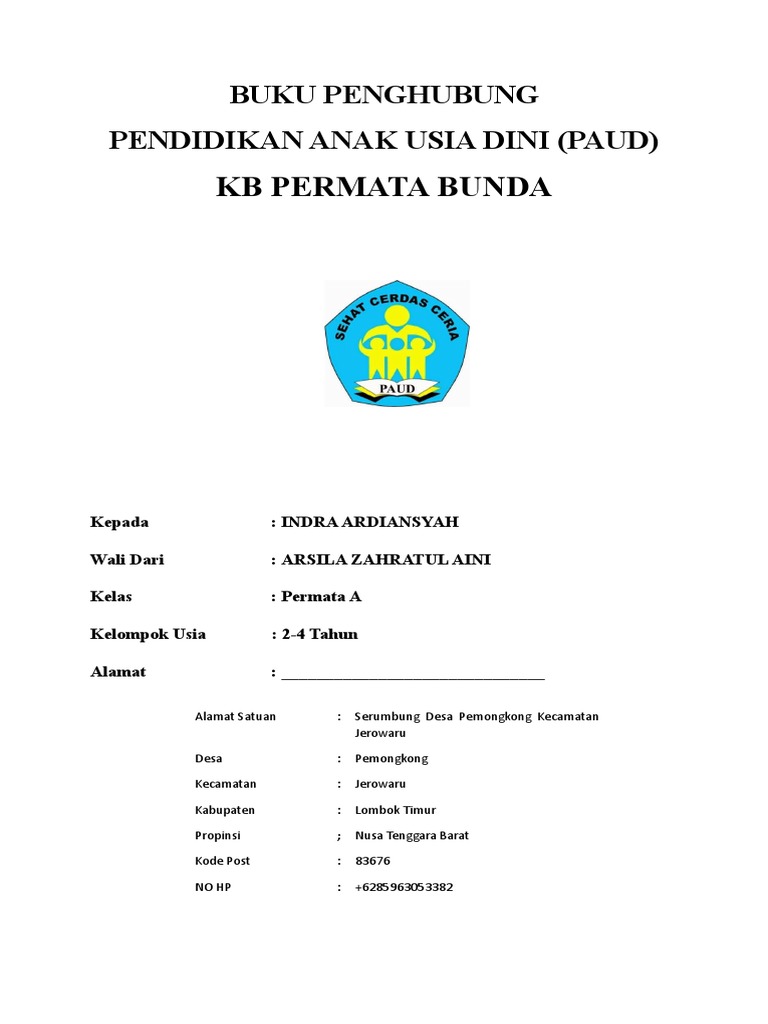 [JUDUL]: Keterlibatan Orang Tua dalam Pendidikan Anak Usia Dini di KB Permata Bunda | PDF