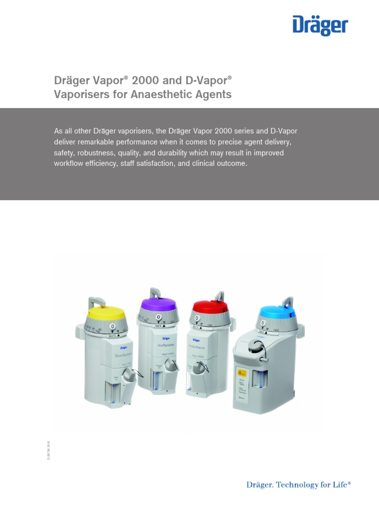 Dräger Vapor 2000 and D-Vapor Vaporisers For Anaesthetic Agents ...