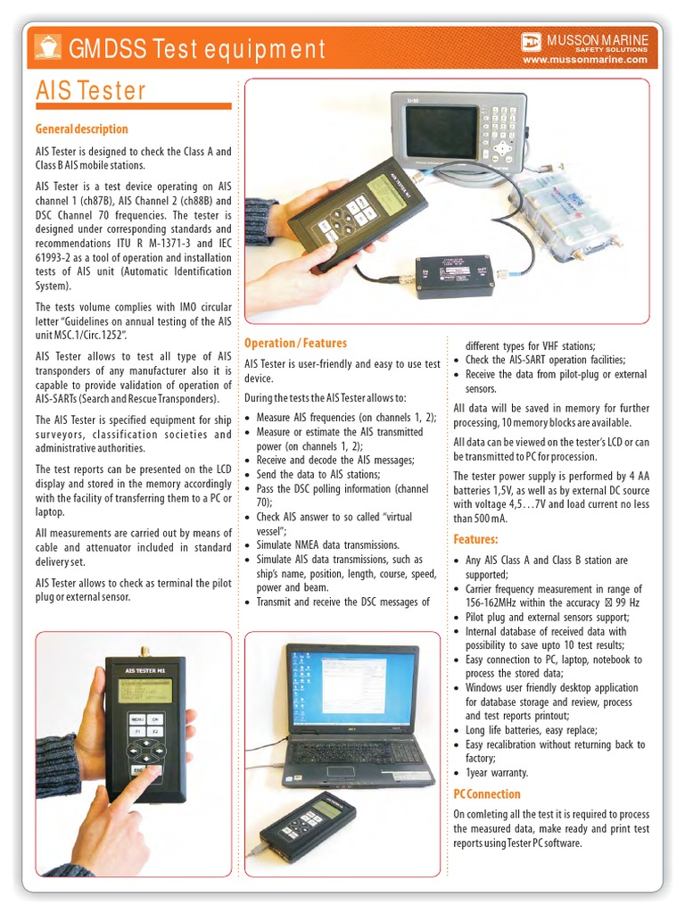 GMDSS Test Equipment: AIS Tester | PDF | Computing | Telecommunications ...