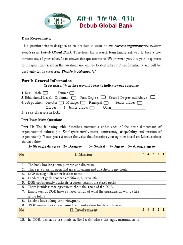 Debub Global Bank: Part I: General Information | PDF | Organizational ...