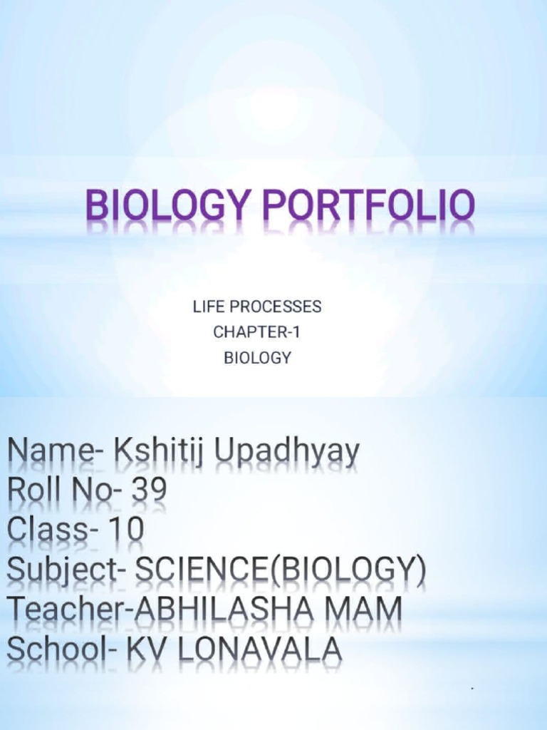 Biology Portfolio Kshitij | PDF