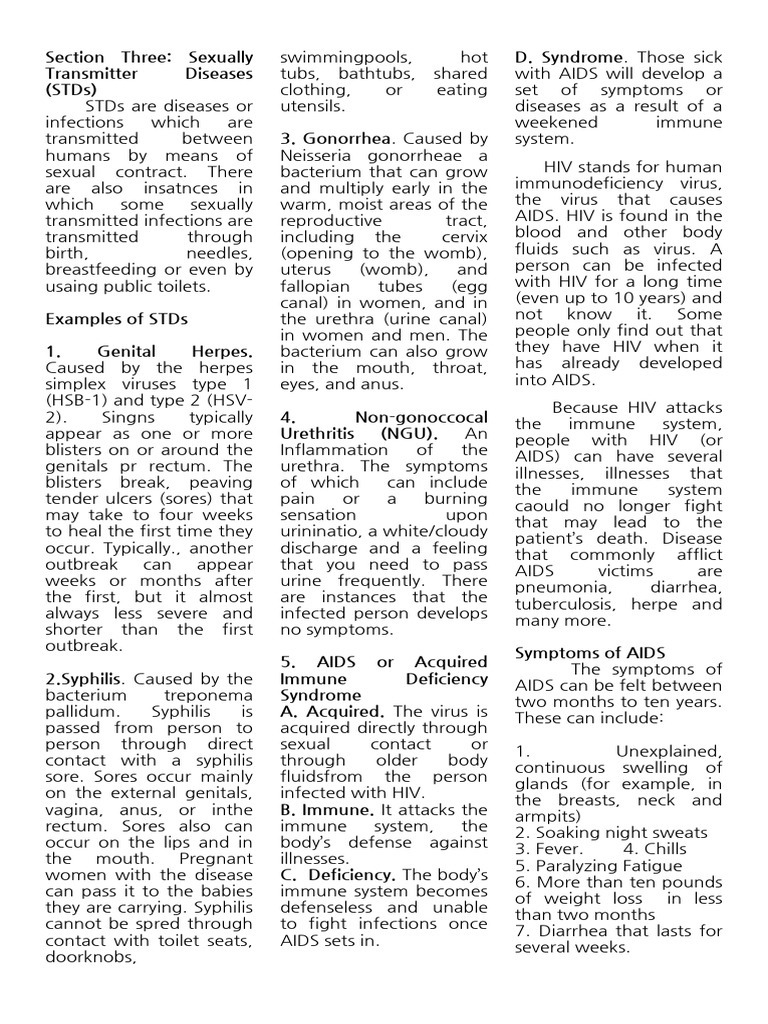 Comprehensive Overview of Sexually Transmitted Diseases and HIV/AIDS ...