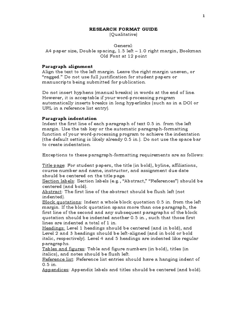 Research Format Guide | PDF | Scientific Method