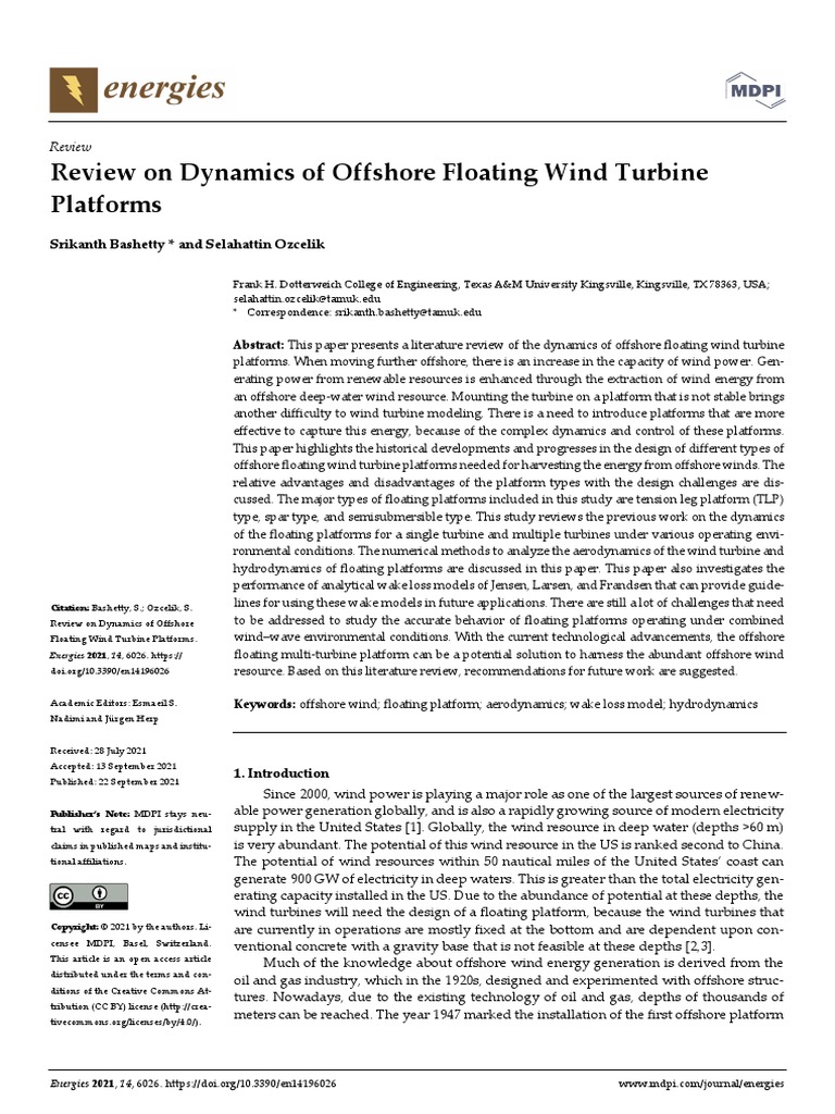 Paper - MDPI-Energies.2021.Review On Dynamics of Offshore Floating Wind ...