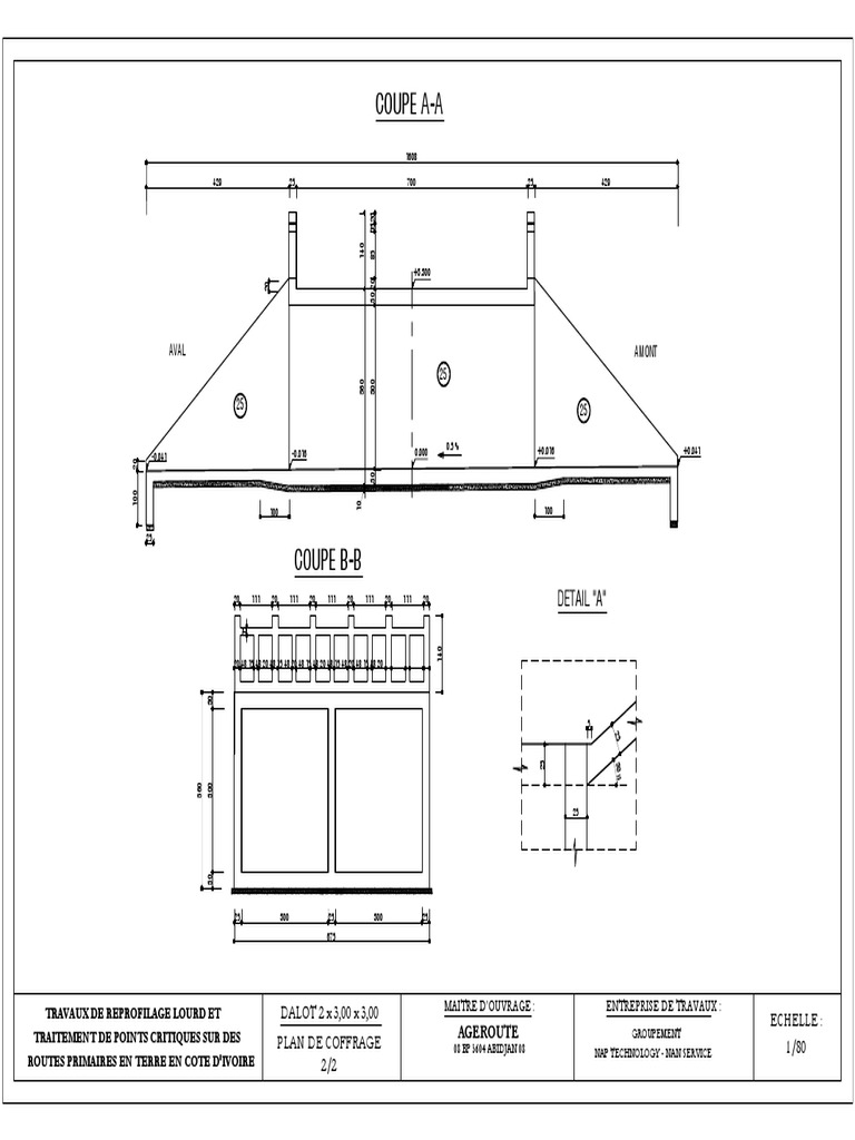 Plan de Ferraillage pour Dalot 2x3 m | PDF