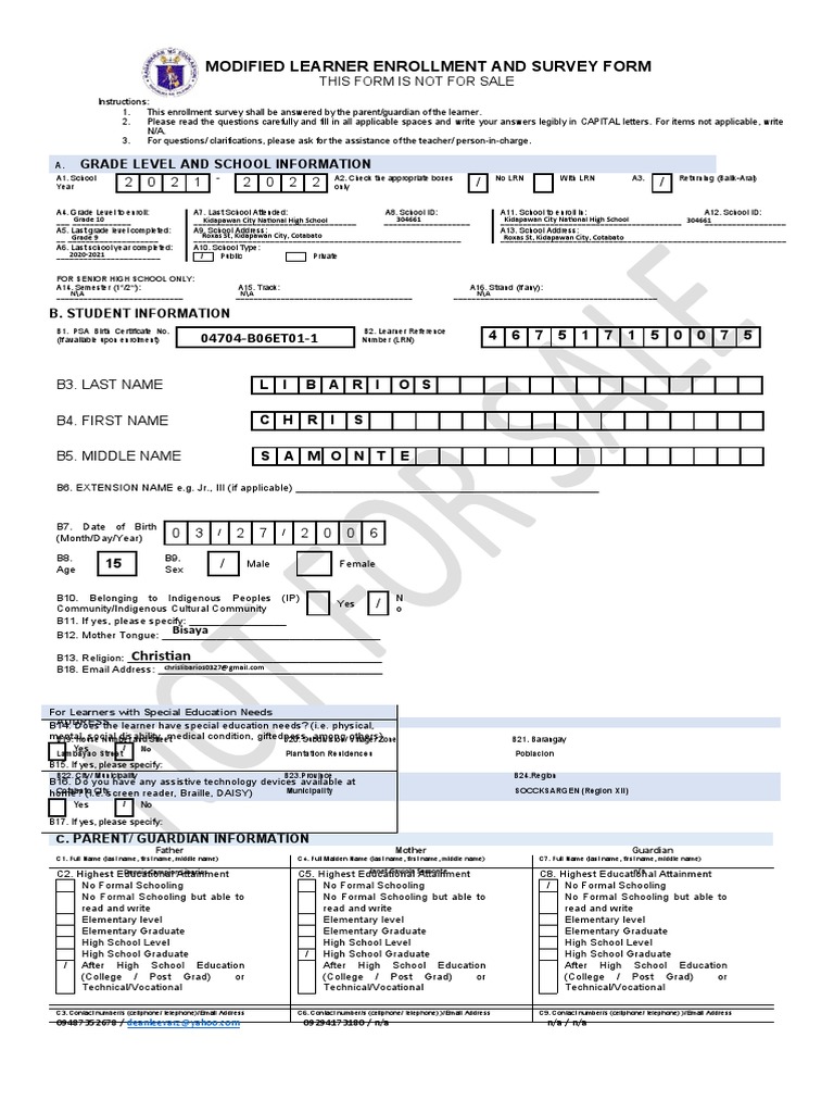 Parent Enrollment Survey Form | PDF | Internet Access | Internet