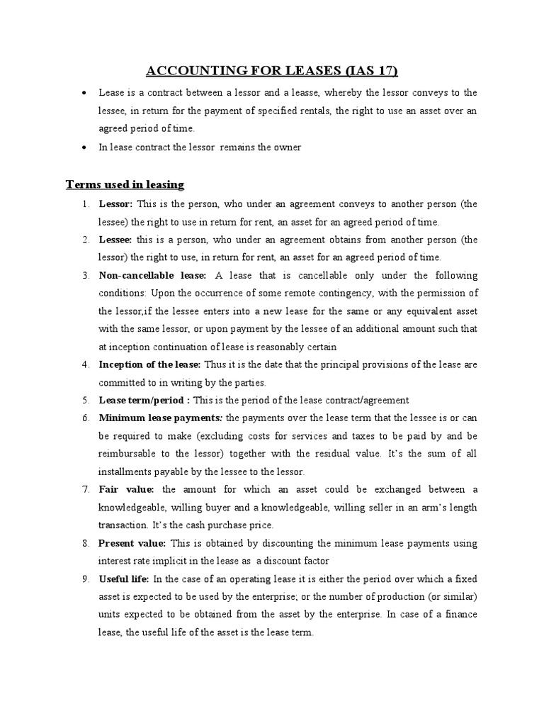 Lesson 3 Accounting For Leases | PDF | Lease | Balance Sheet