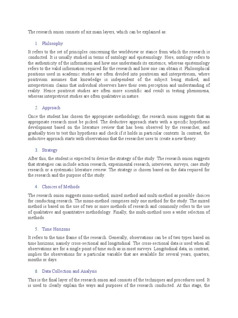 The Research Onion Consists of Six Main Layers | PDF | Positivism ...