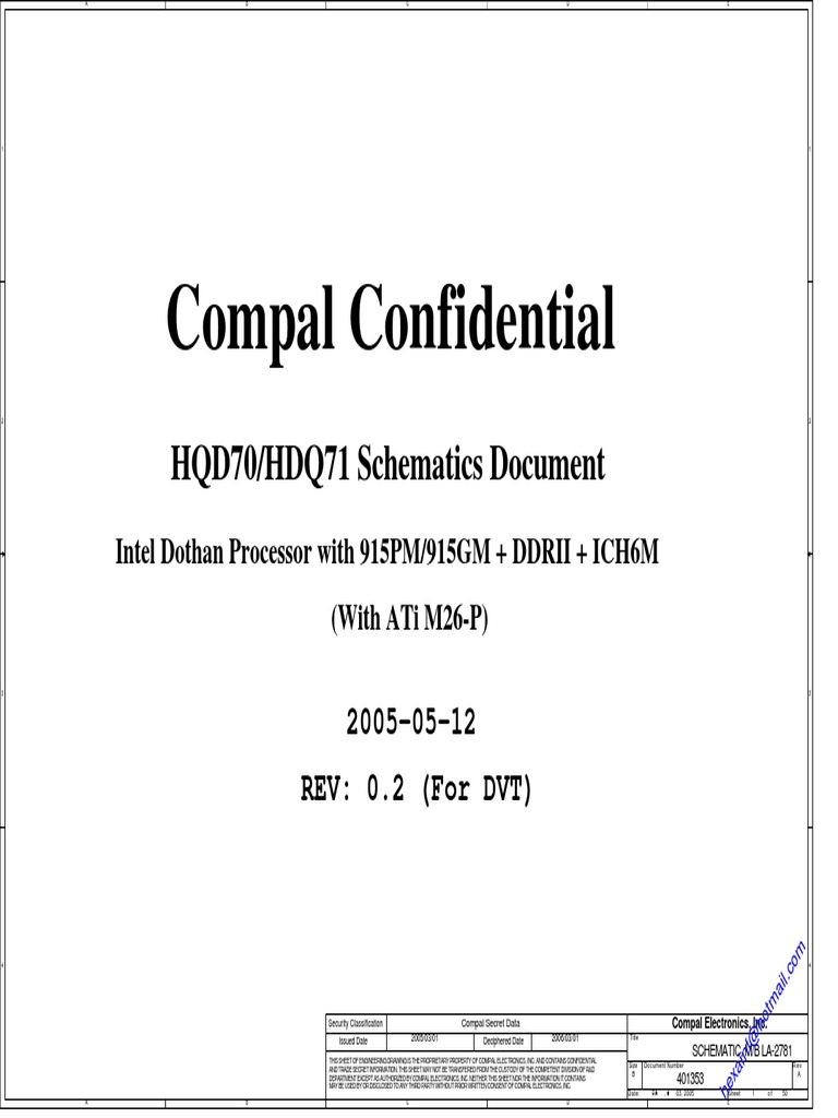 Acer Aspire 9500 Compal La 2781 | PDF | Electronic Engineering ...