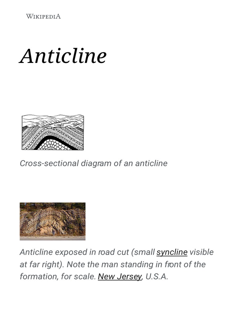 Anticline: Cross-Sectional Diagram of An Anticline | PDF | Geology ...