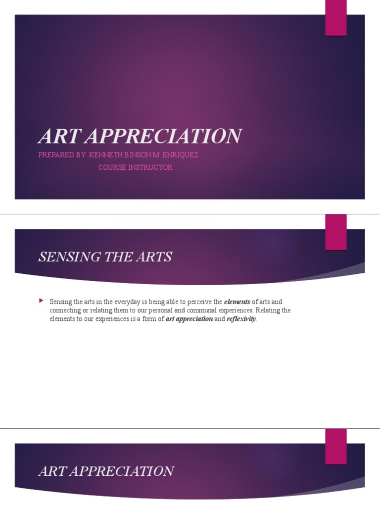 Art Appreciation Lesson 1 | PDF | Senses | Perception