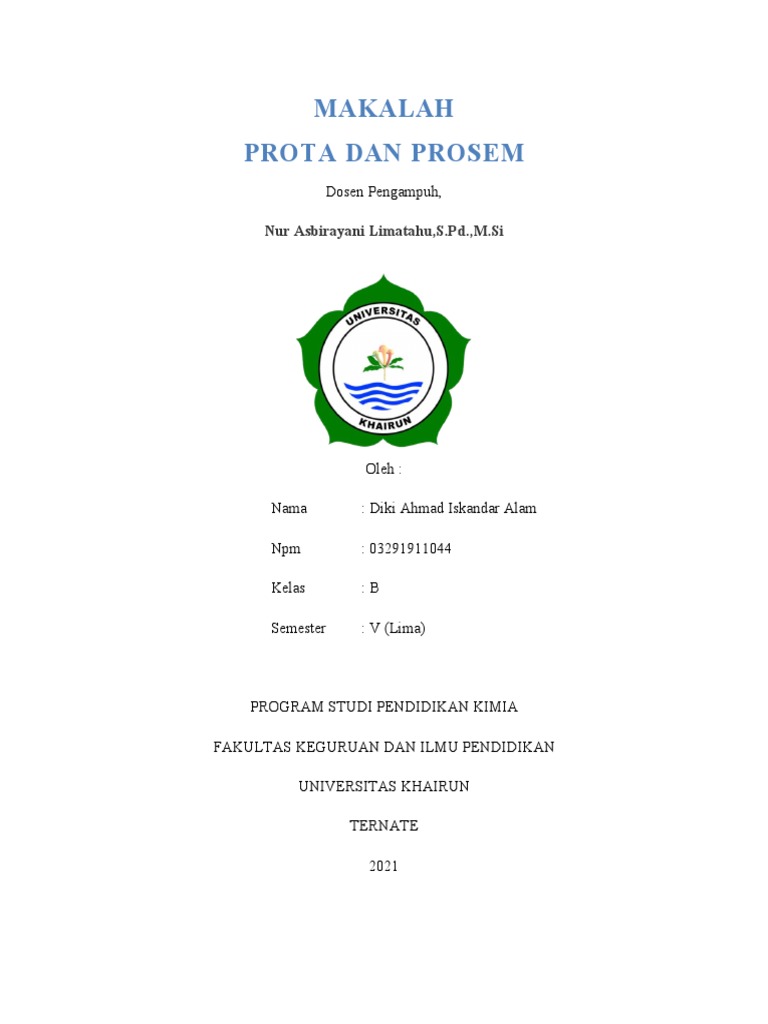 PROTA DAN PROSEM Telaah II - Diki Ahmad | PDF