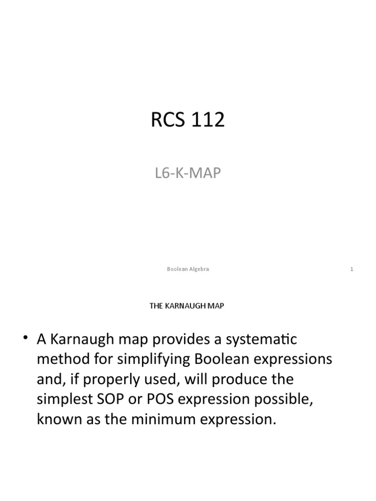 L6-The Karnaugh Map | PDF | Mathematics Of Computing | Mathematical Logic