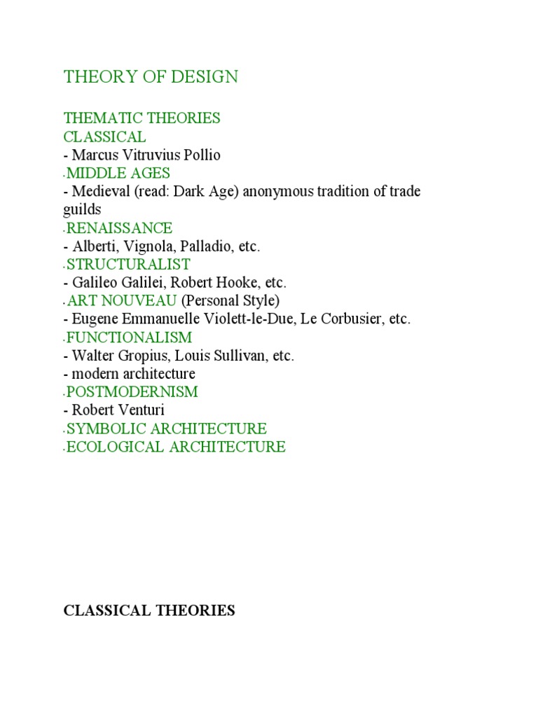 Theory of Design | PDF | Architectural Design | Architecture