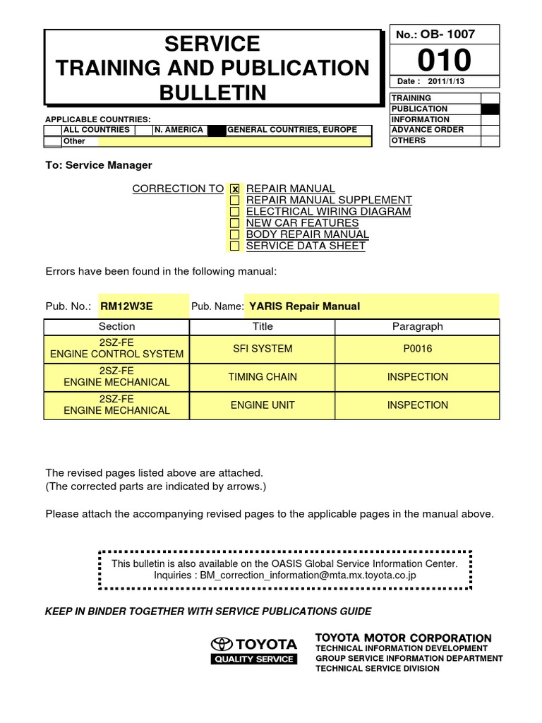 Service Training and Publication Bulletin | PDF | Mechanical ...