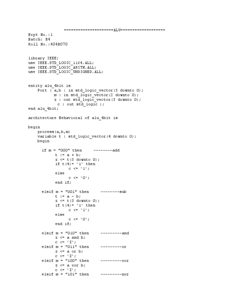 VLSI Code | PDF | Computing | Computer Programming