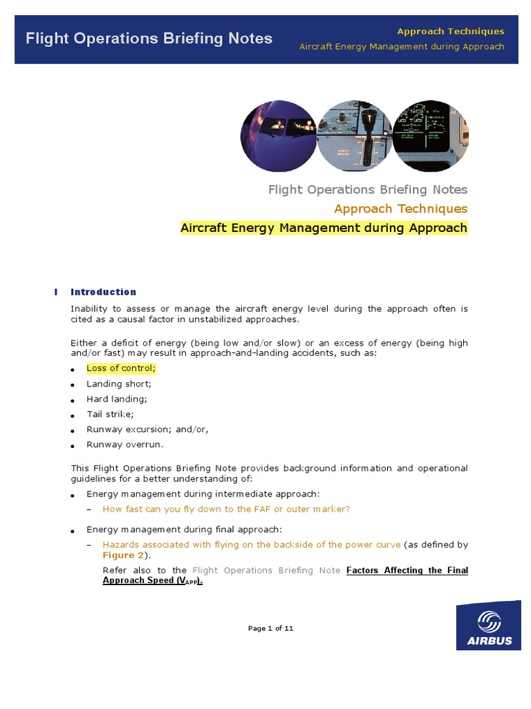Aircraft Energy Management in Approach | PDF | Flight | Aircraft