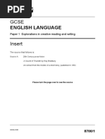 English Language Paper 1 Inserts Overview | PDF