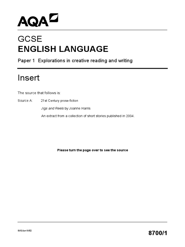 English Language Paper 1 Explorations In Creative Reading And Writing