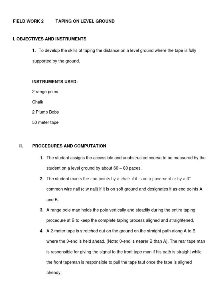 Lab - 2 - Taping On Level Ground | PDF