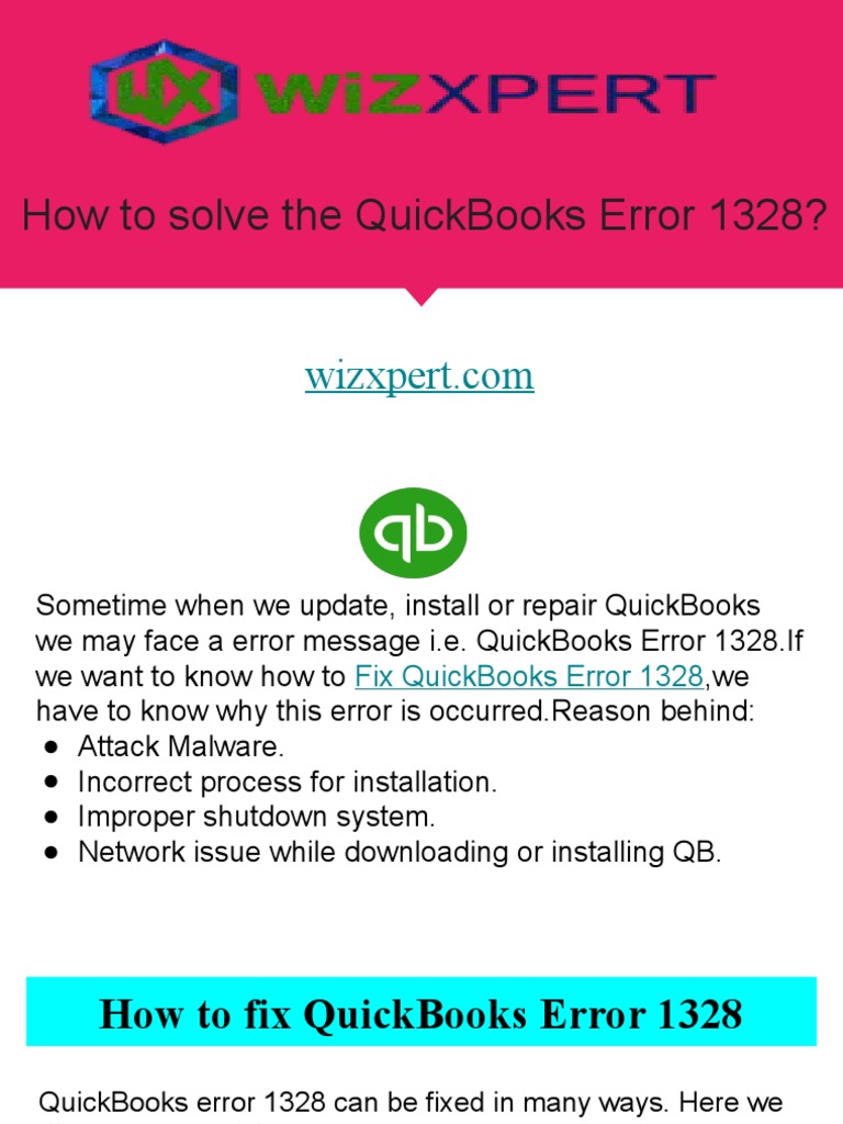 How To Solve The Quickbooks Error 1328? | PDF | Technology & Engineering