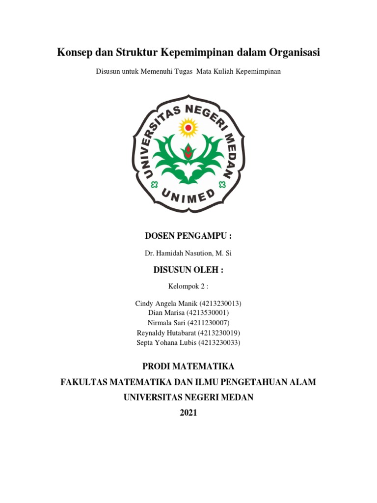 Kelompok 2 Konsep Dan Struktur Kepemimpinan Dalam Organisasi Pdf 