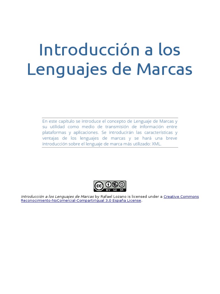 UD1 - Introducción A Los Lenguajes de Marcas | PDF | Lenguaje de ...