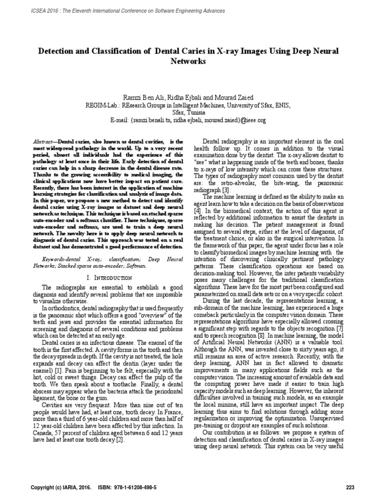 Detection and Classification of Dental Caries in X-Ray Images Using ...