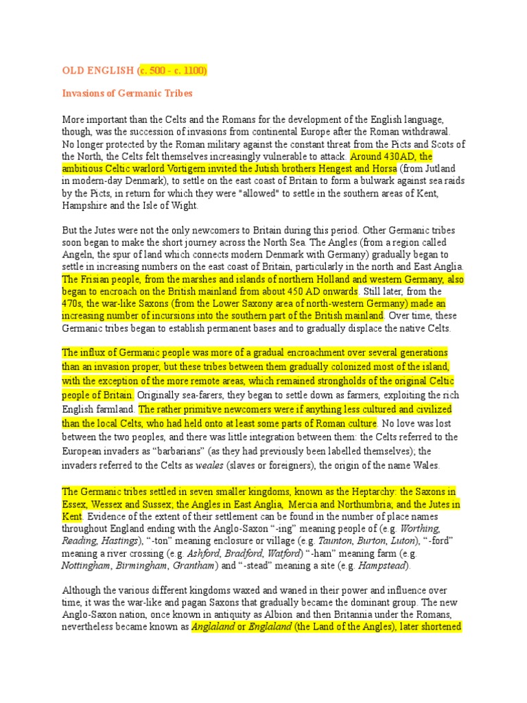 Old English | PDF | Anglo Saxons | Grammatical Number