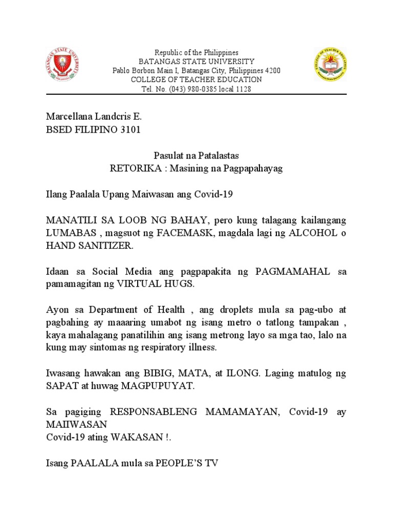 Pasulat Na Patalastas | PDF