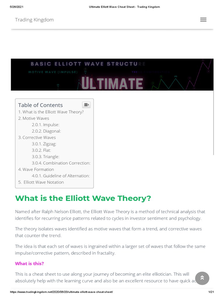 Ultimate Elliott Wave Cheat Sheet | PDF | Teaching Methods & Materials ...