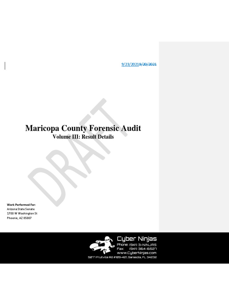 Maricopa County Forensic Audit - Volume III - Results Details 003 | PDF ...