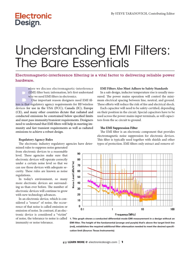 Understanding EMI Filters - The Bare Essentials | PDF | Electromagnetic ...