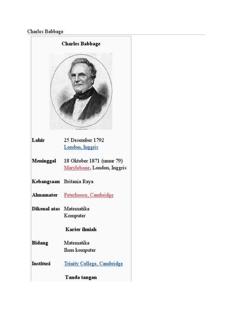 Charles Babbage, Analitical Engine, Difference Enggine | PDF