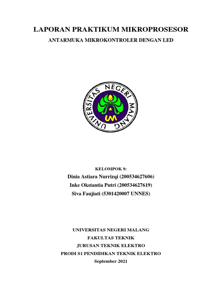 Laporan Praktikum Antarmuka Mikrokontroler Dengan Led - Kelompok 9 ...