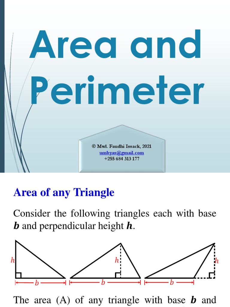 Area and Perimeter | PDF | Area | Circle