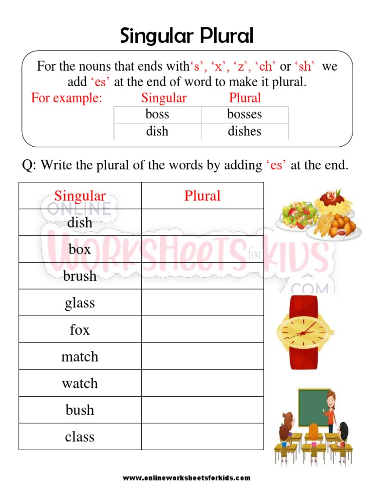 Plurals Worksheets 1st Grade 3 | PDF