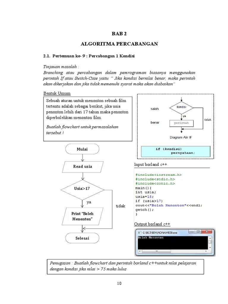 Contoh Dan Tugas Flowchart Percabangan | PDF