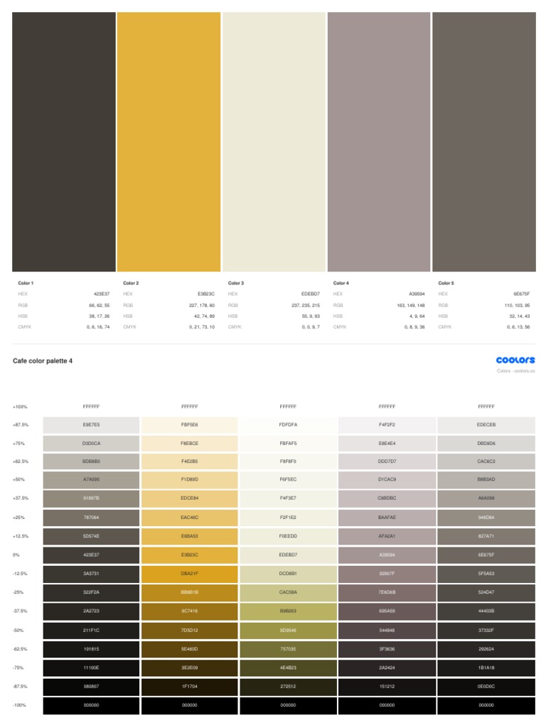 Cafe Color Palette 4 | PDF